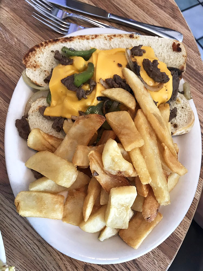 This Philly sandwich isn't trying to be authentic&mdash;it's trying to be delicious. Mission accomplished, with melty cheese and perfectly seasoned meat.