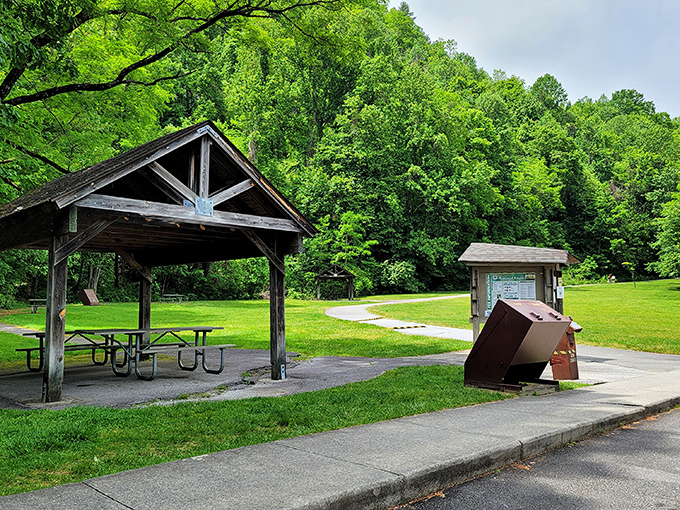The perfect spot for a post-hike sandwich. Even simple food tastes gourmet when served with a side of Appalachian mountain air.