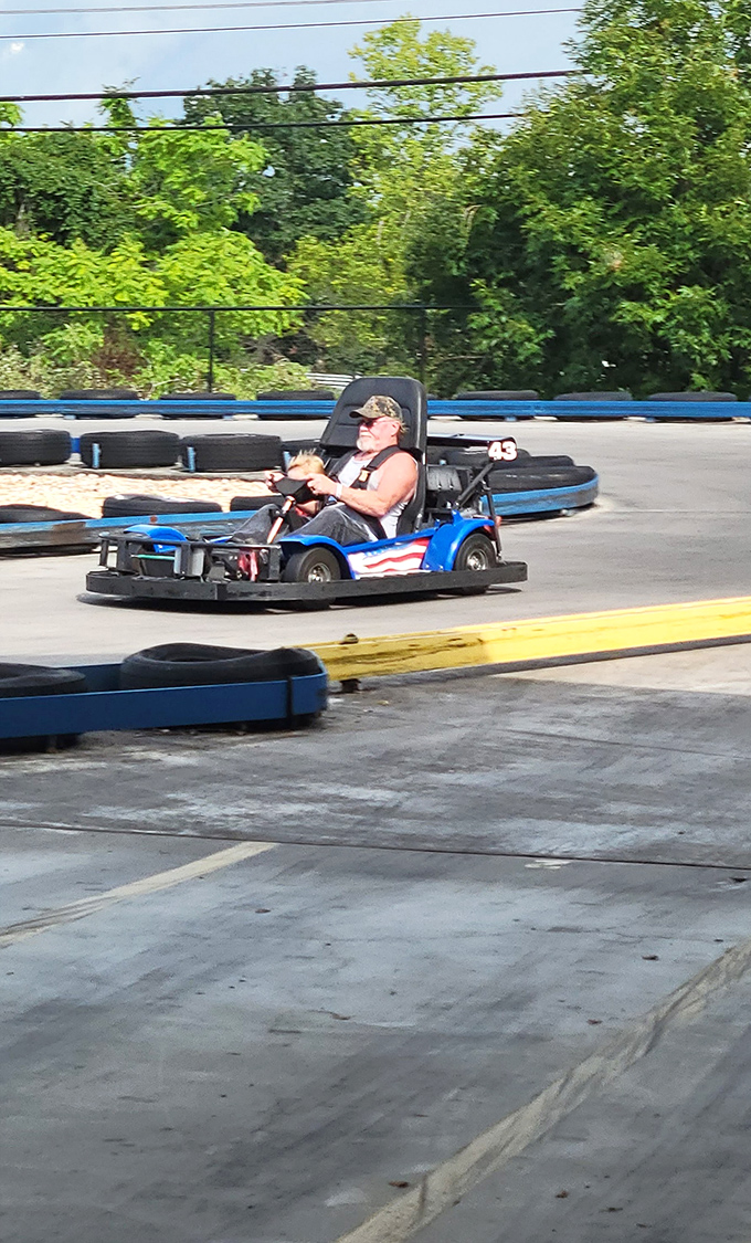 The track awaits its next champion. Those tire barriers have witnessed everything from cautious first-timers to self-proclaimed "semi-pro" family legends.
