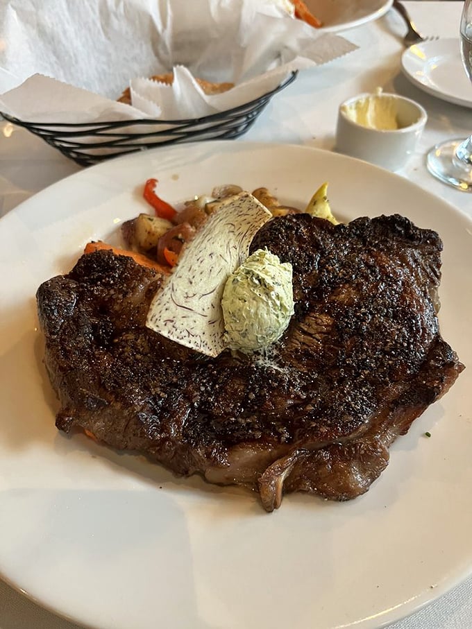 This isn't just a ribeye&mdash;it's a masterpiece of marbling that's been kissed by fire and blessed with butter, making vegetarians question their life choices.