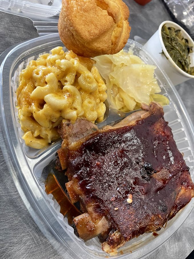 Ribs glazed with a sauce so good you'll be tempted to lick your container clean when no one's looking.