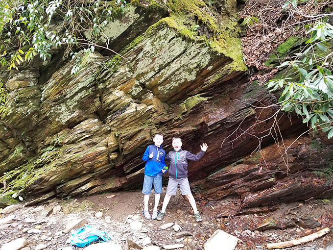 Nature's geology lesson displayed in living color. These stone layers were ancient when dinosaurs were just a twinkle in evolution's eye.