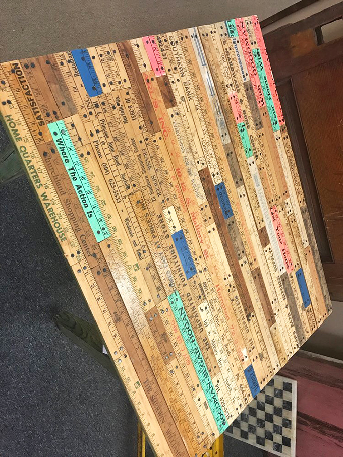 Someone turned their ruler collection into functional art, proving one person's junk drawer is another's masterpiece. Measuring up to creative genius!