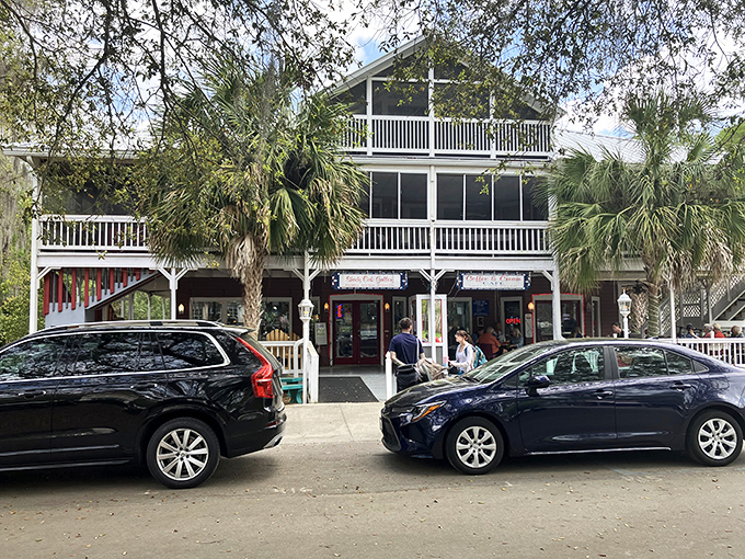 Shady Oak Gallery's multi-tiered porches offer the perfect vantage point for people-watching while pretending to shop for souvenirs you don't need but will definitely buy.