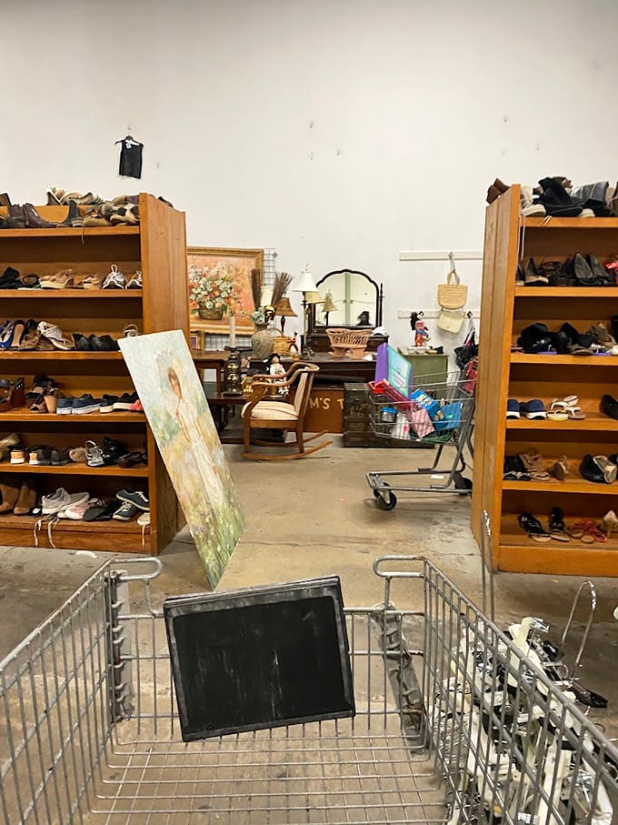 Shoes, shoes, and more shoes&mdash;organized chaos that rewards the patient hunter. Someone's forgotten footwear could be your next favorite pair!