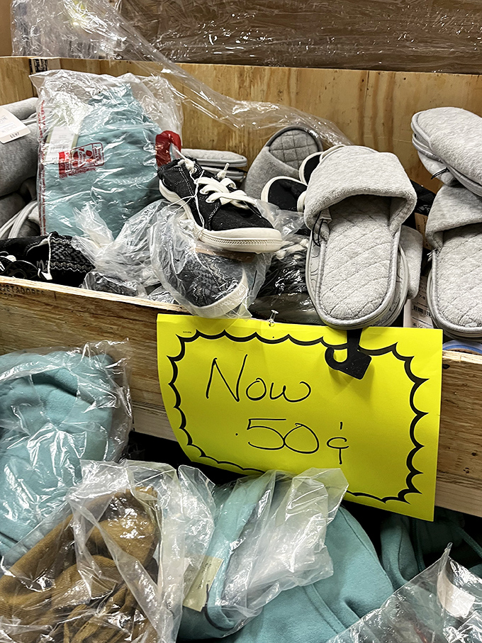 Fifty-cent slippers? The yellow sign isn't lying&mdash;this is the kind of deal that makes your feet and wallet equally comfortable.