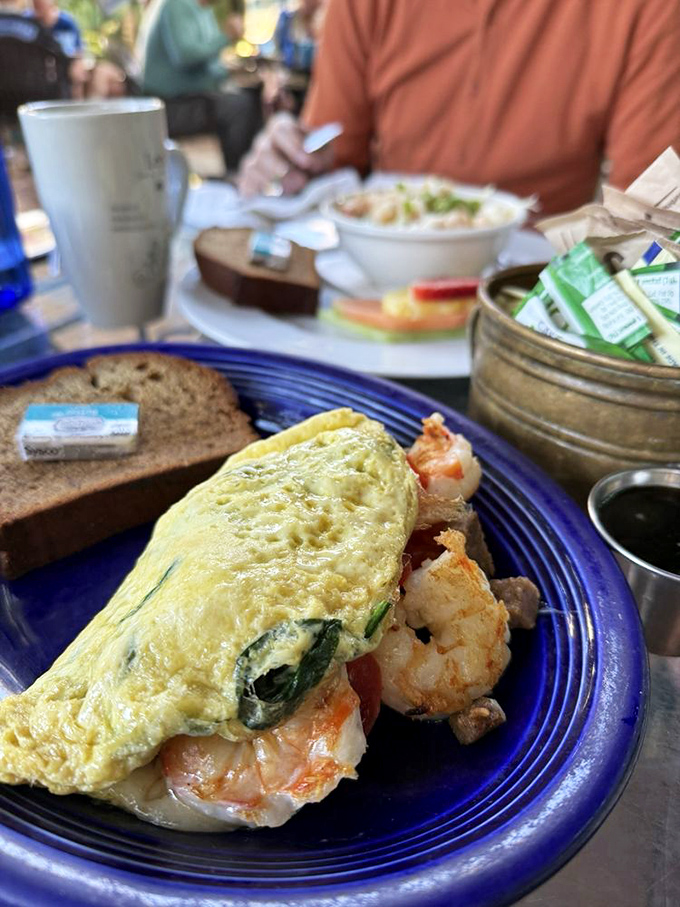 This isn't just an omelet&mdash;it's a love letter to the Gulf, stuffed with plump shrimp and folded like a warm, eggy hug.