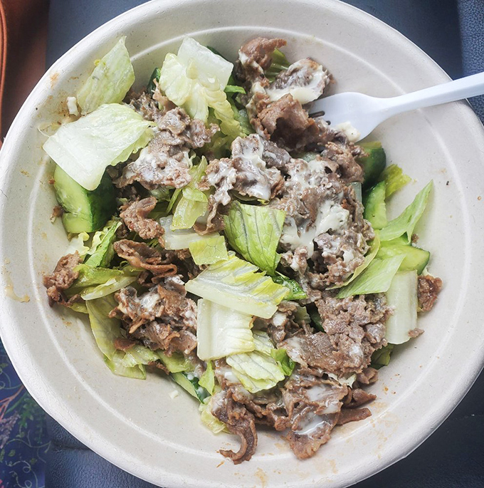 The South Philly salad &ndash; when you want cheesesteak flavors but your doctor suggested "more greens." Best of both worlds.
