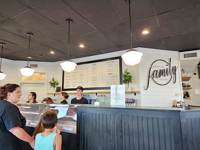 Where the magic happens. The staff at Dewster's doesn't just serve ice cream&mdash;they're memory-makers wielding scoops instead of wands. 