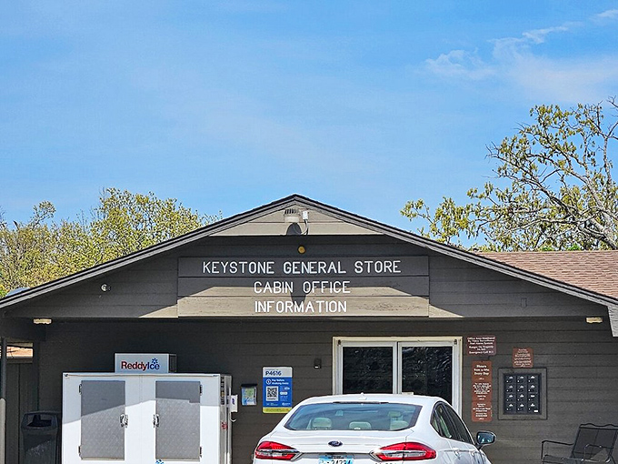 Keystone General Store: civilization's outpost where forgotten marshmallows and fishing line can save your weekend getaway.