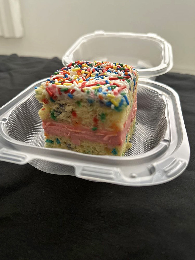 This confetti cake isn't just dessert&mdash;it's a celebration on a plate that makes your inner eight-year-old do a happy dance. 