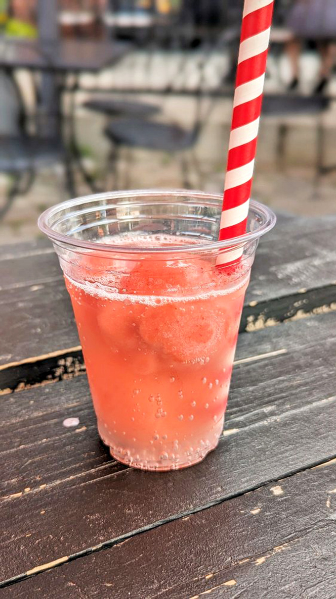 Summer in a cup: this strawberry lemonade refresher proves Little Man's talents extend beyond frozen treats. The perfect palate cleanser between scoops.