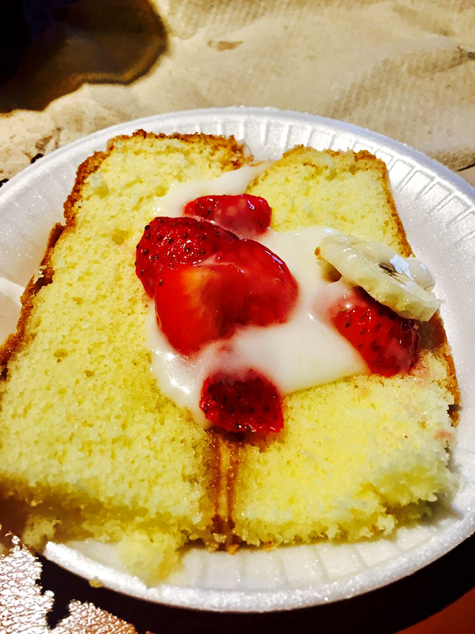 The famous strawberry banana cake &ndash; where fruity sweetness provides the perfect finale to a symphony of smoke and spice.