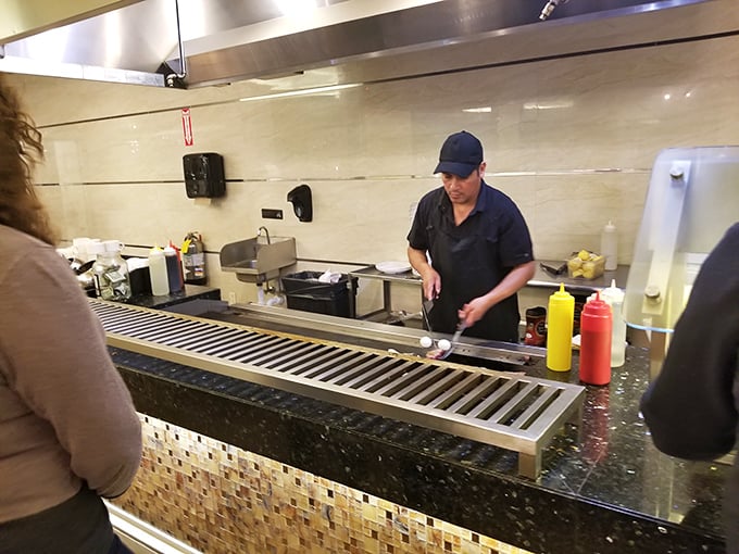 At the hibachi station, chefs transform your chosen ingredients into sizzling perfection. Dinner and a show, minus the ticket price.