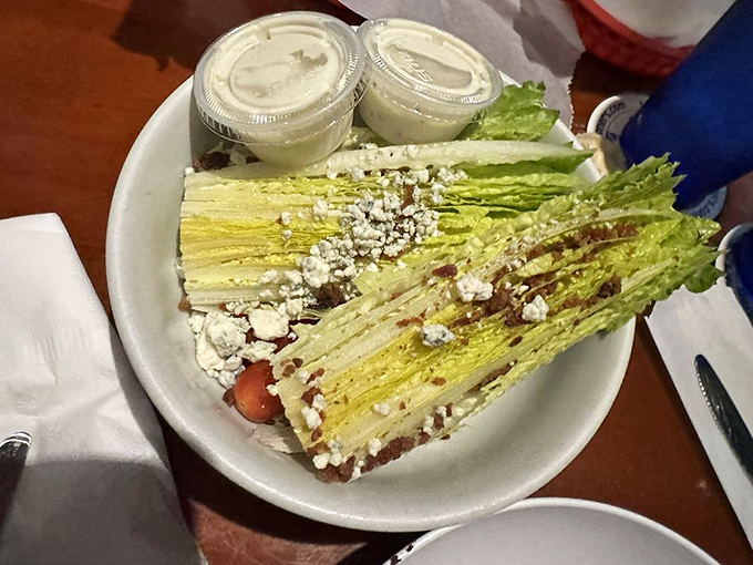 The wedge salad&mdash;that steakhouse classic reimagined beachside&mdash;where blue cheese and romaine create the illusion you're eating something healthy before your next margarita.