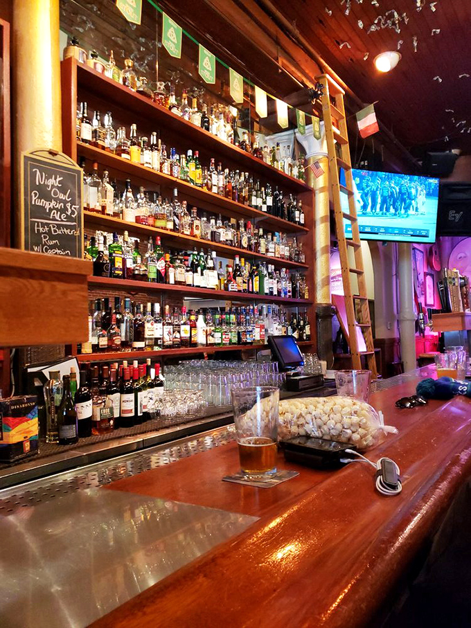 The bar at Kells isn't just stocked&mdash;it's an encyclopedia of spirits with enough whiskey varieties to educate even the most discerning palate. 