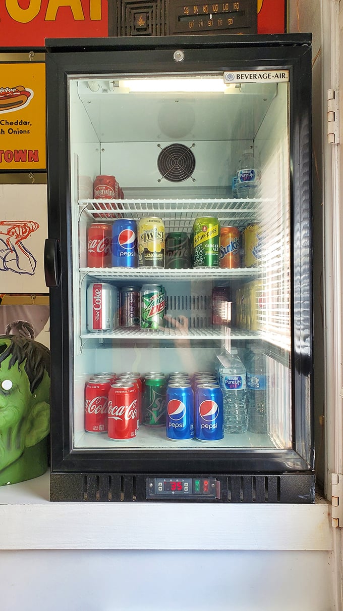 The beverage cooler—where decisions are slightly less agonizing than at the hot dog counter but equally important to your overall happiness.