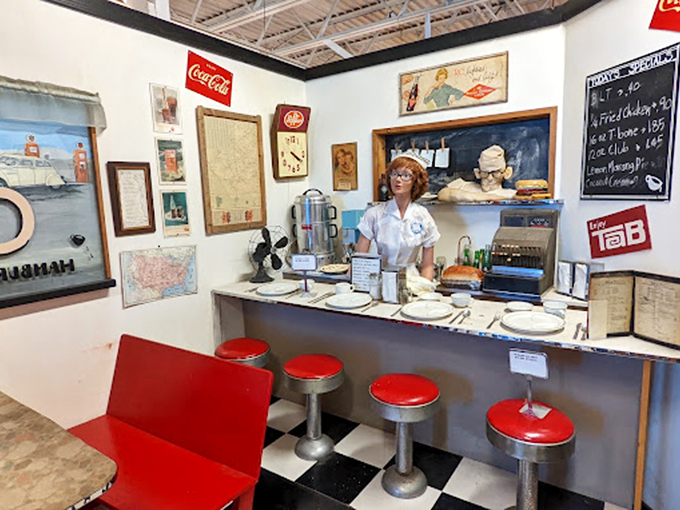 This vintage diner recreation offers a taste of roadside Americana. Sadly, no actual pie is served, which feels like a missed opportunity.