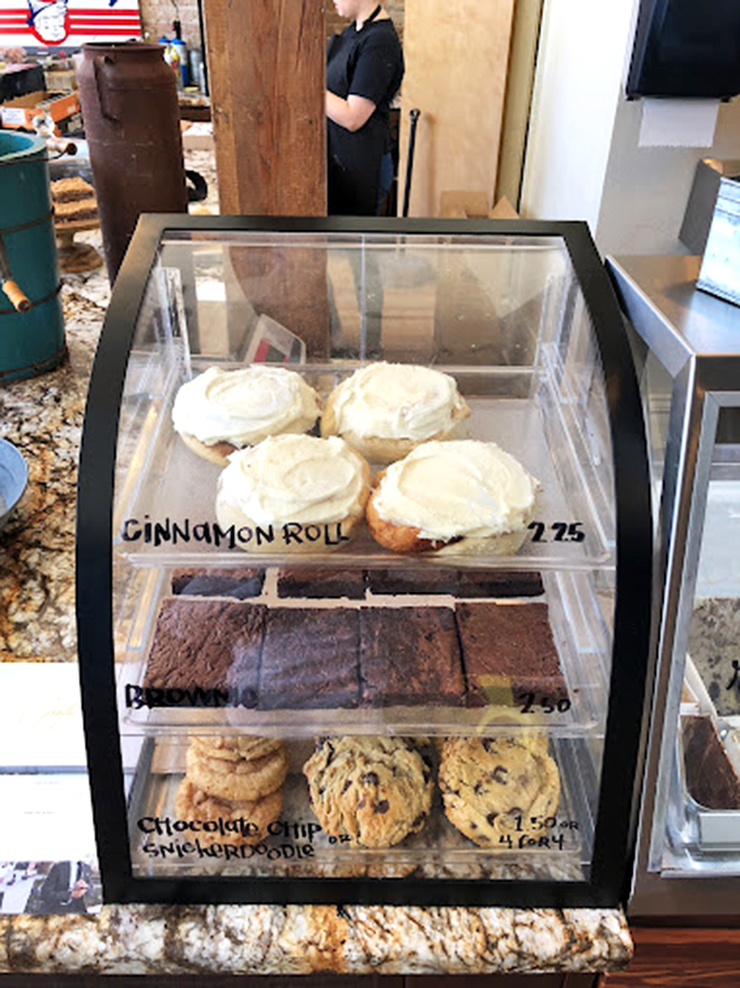 Freshly baked cinnamon rolls and cookies stand at attention, ready to partner with ice cream in the ultimate dessert alliance. 