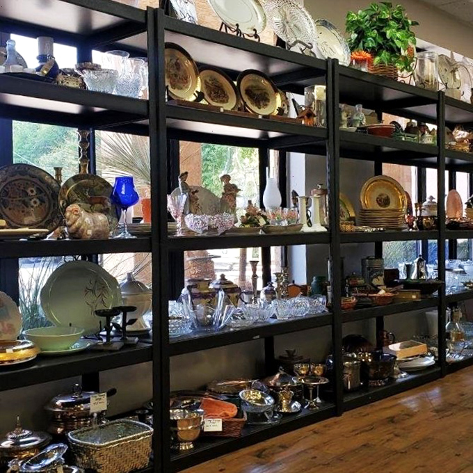 Glassware and serving pieces that have seen more dinner parties than a catering company. Each plate has stories to tell.