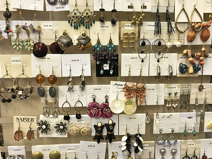 A kaleidoscope of vintage earrings that would make your grandmother say, "I used to have a pair just like that!" before telling you a story.