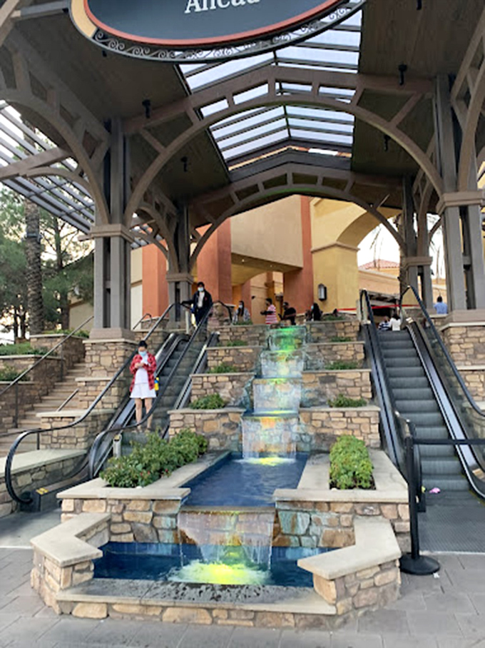 Water features and escalators create a moment of Zen amid shopping chaos&mdash;the designers clearly understood retail therapy.