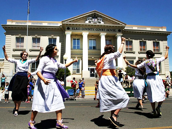 During festivals, Elko's courthouse steps transform into a dance floor where traditional Basque moves bring the old country to life in the heart of Nevada.