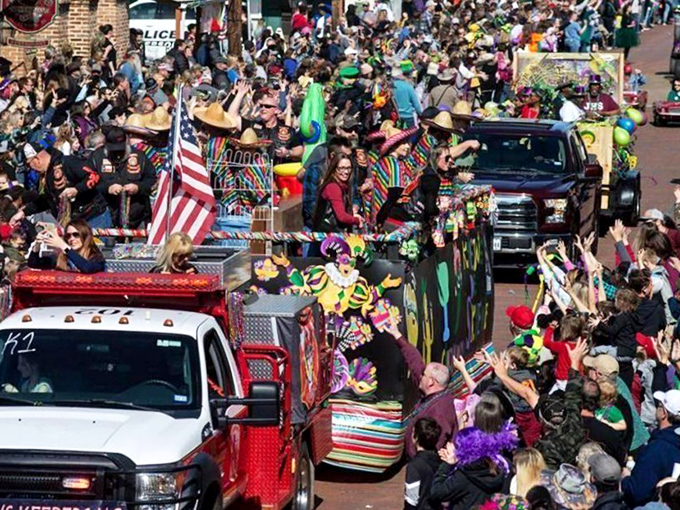 Jefferson's Mardi Gras celebration transforms brick streets into rivers of color and sound, proving small towns often throw the best parties when no one's looking.