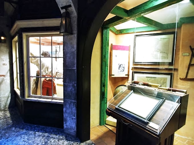 Archways lead to new discoveries around every corner, with each room of the museum revealing another chapter in pirate history.