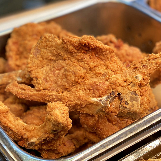 These pork chops have achieved crispy perfection&mdash;the kind that makes you want to cancel all afternoon appointments for a proper food nap.