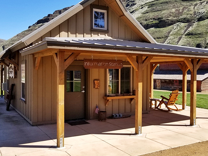 Information station or portal to adventure? This charming outpost offers maps, wisdom, and occasionally, the last flush toilet for miles.