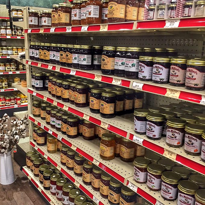 The jam and jelly section &ndash; where fruit goes to achieve its highest purpose. Grandmothers everywhere are nodding in silent approval.