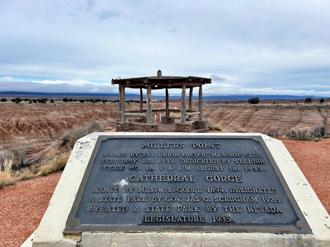 Miller Point's historic marker reveals the park's fascinating past. Named in 1925 and dedicated by Masonic Lodge No. 18, history stands firm amid erosion.