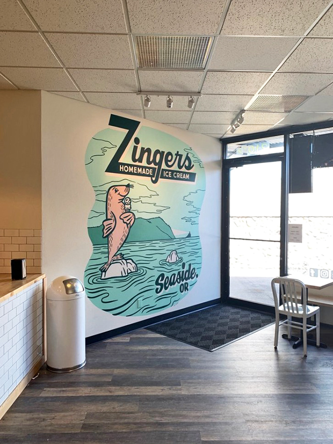 The ultimate sidewalk accessory: a perfectly scooped cone against Seaside's backdrop. Some people collect seashells; others collect ice cream memories. 