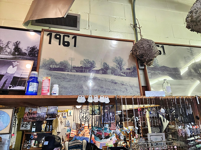 Wind chimes and dreamcatchers hang like musical stalactites, creating the perfect soundtrack for browsing through decades of collected curiosities.