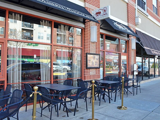 Sidewalk seating for chocolate people-watching. The Conche's outdoor tables offer the perfect perch for enjoying Leesburg's charm with a side of chocolate decadence.