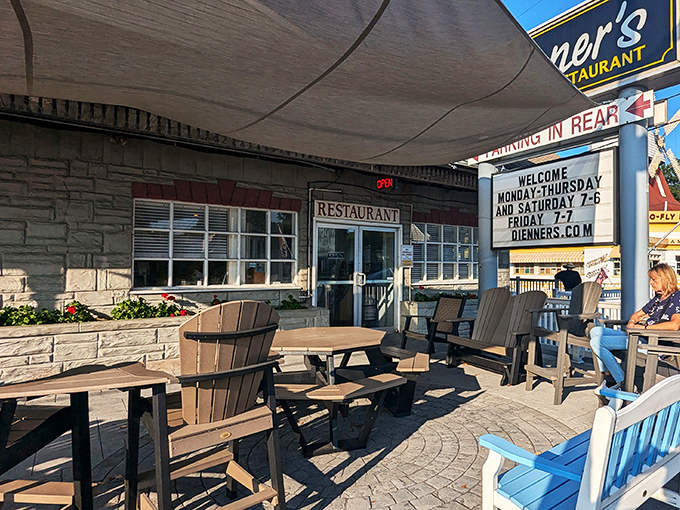 Comfort on a plate: hand-breaded fish, buttery noodles, sweet baked apples, and a roll that's waiting to soak up every last bit of flavor. 