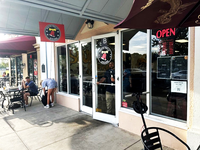 Outdoor seating where Florida sunshine meets Philly flavor, creating the perfect alfresco dining equation.