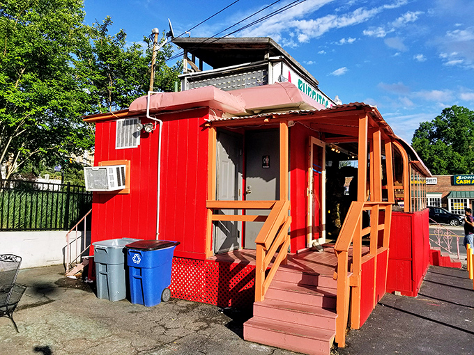 Arlington's worst-kept secret. The bright red exterior serves as both landmark and beacon for hungry travelers across Virginia.