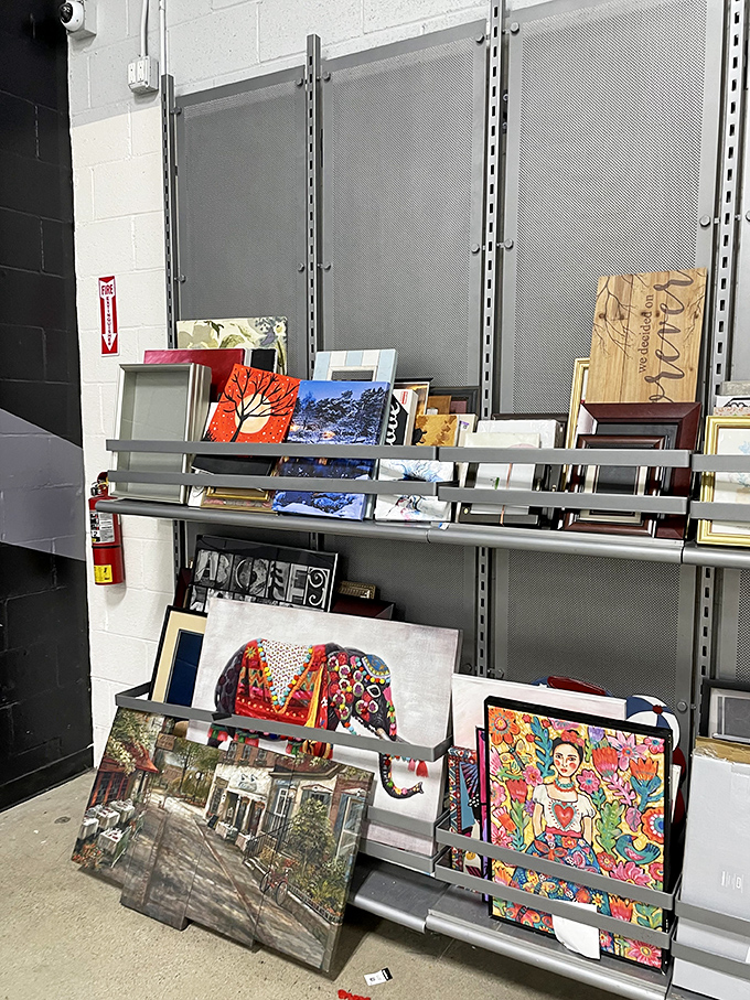 Art for every taste lines these walls. From vibrant abstracts to serene landscapes, your perfect conversation piece awaits.