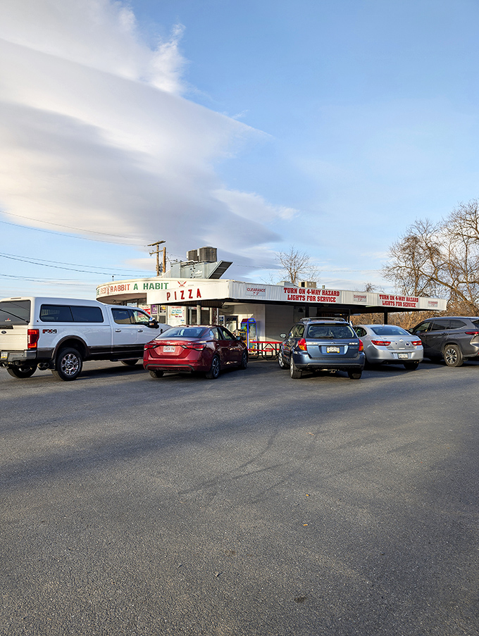 As Pennsylvania dusk settles, the Red Rabbit's parking lot becomes an impromptu community gathering, where food brings together people from all walks of life. 
