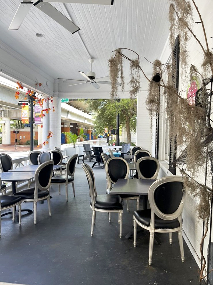 The elegant porch offers a moment of Southern refinement before&mdash;or after&mdash;your sugar-induced euphoria inside.