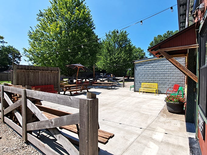 Soak up the sun on this spacious outdoor patio, the perfect spot to enjoy a meal with your favorite people.