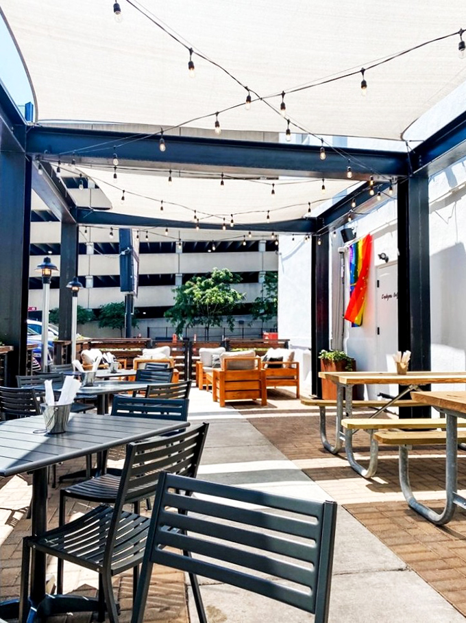 The patio where summer afternoons stretch into evening conversations. String lights included because good lighting makes everyone look better.