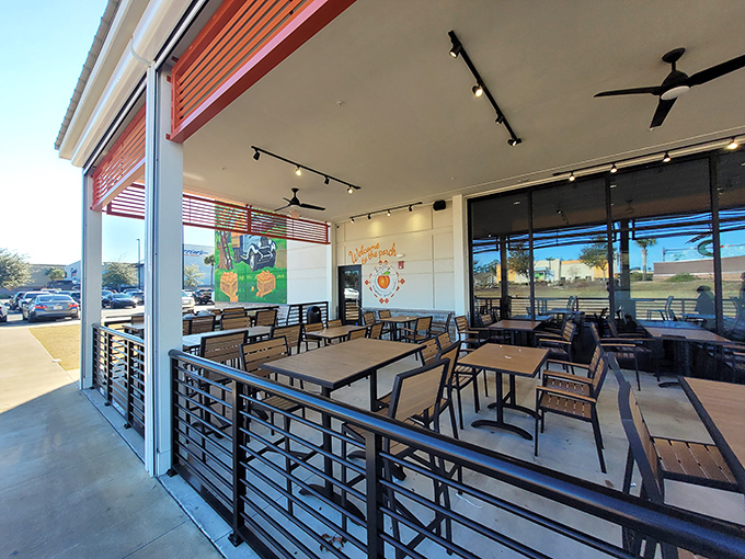 Florida's perfect weather demands outdoor seating like this - where morning breezes complement your coffee and contemplation.