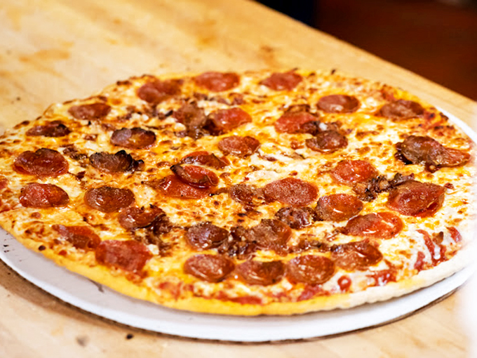 Pepperoni pizza perfection that makes you question why you ever bothered with those fancy toppings in the first place.