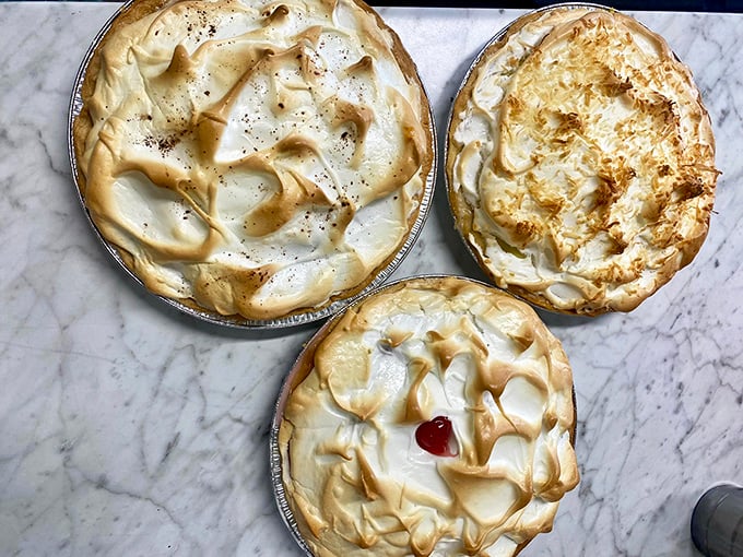 Pies with meringue so high they need their own ZIP code. Cloud-like toppings that make you believe in dessert miracles.