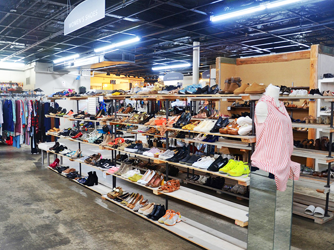 Shoe heaven spreads before you&mdash;a footwear buffet where vintage leather meets barely-worn sneakers in a dance of practical possibility.