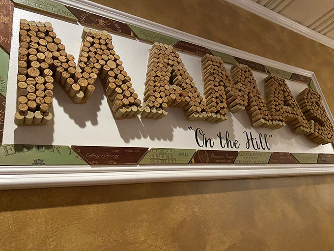 The wine cork "MAMA'S" sign isn't just decoration&mdash;it's a testament to countless celebrations and memorable meals shared here.