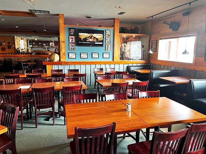 In the church of barbecue, these tables are the pews, and everyone's welcome to worship at the altar of slow-smoked perfection.